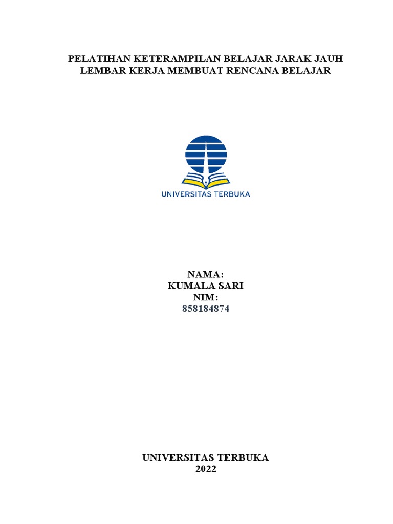 Lembar Kerja Rencana Belajar UT | PDF