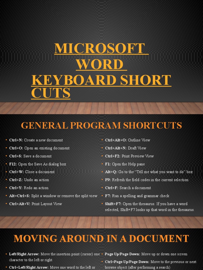 Microsoft Word Keyboard Shortcuts | PDF | Paragraph | Letter Case