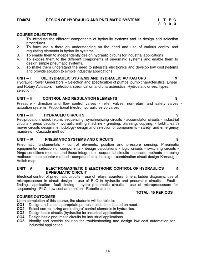 Design of Hydraulic and Pneumatic Systems | PDF | Actuator | Six Sigma