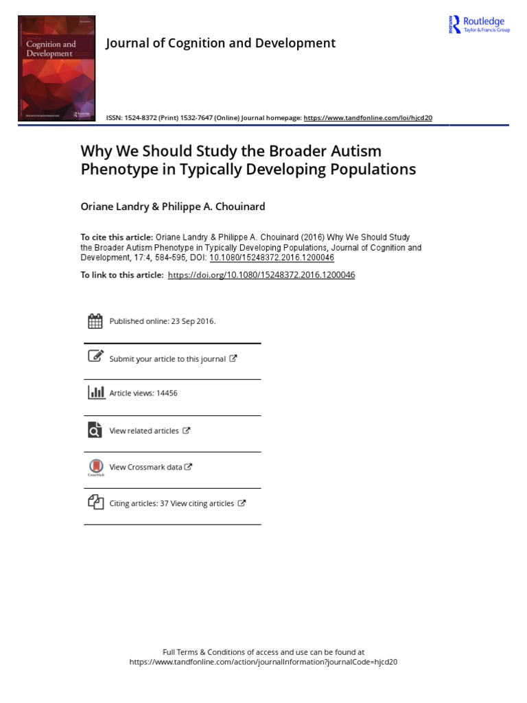 Why We Should Study The Broader Autism Phenotype in Typically ...