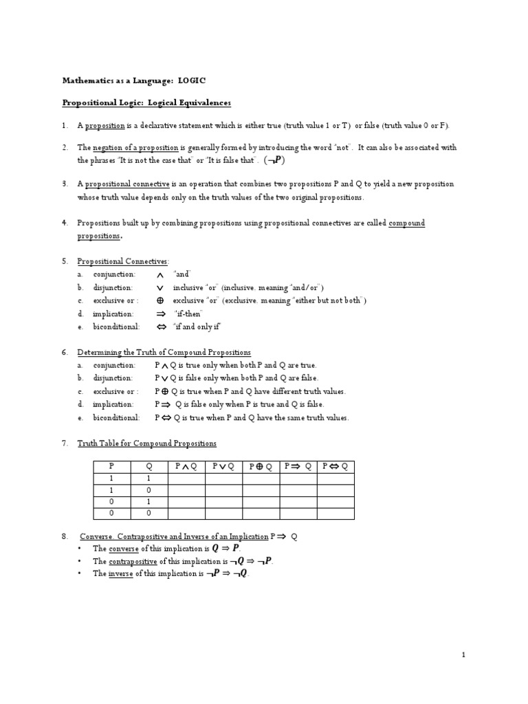 Handout Math As A Language | Download Free PDF | Argument | Inference