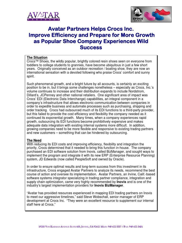 Crocs Case Study | PDF | Electronic Data Interchange | Enterprise Resource Planning
