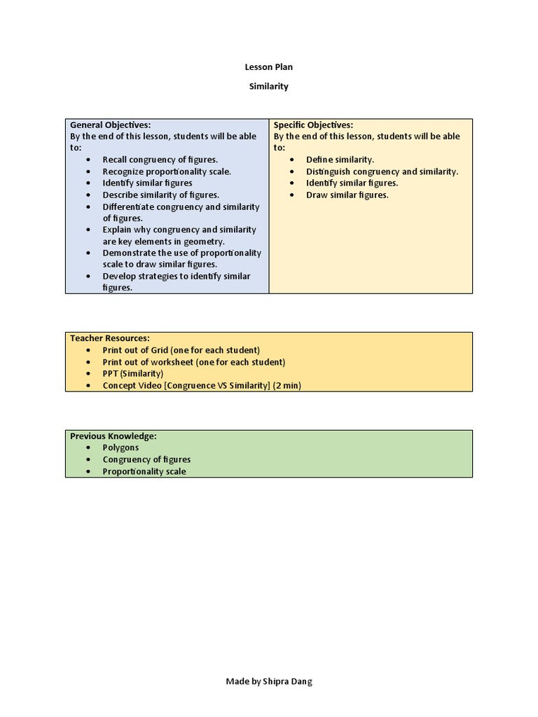 Grade 10_Lesson Plan_Similarity | PDF | Triangle | Shape