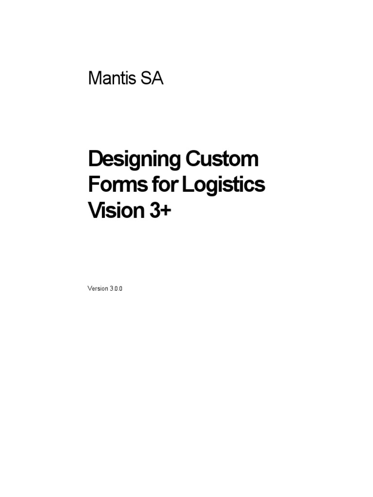 Custom Forms for Logistics Vision 3+ | PDF | Databases | Sql