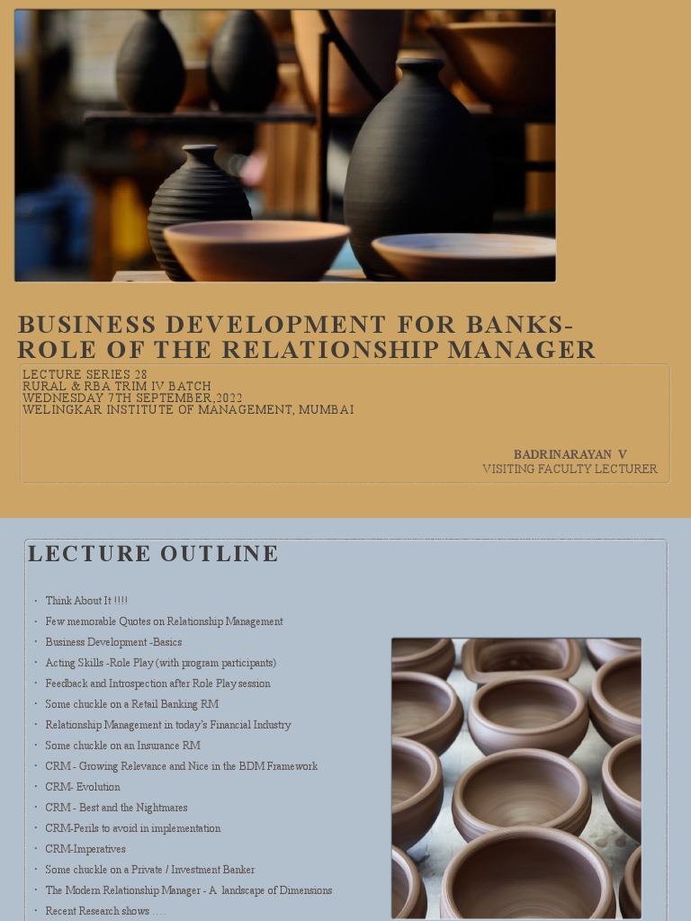 Guest Lecture Series 28 - Business Developent For Banks - Role of The ...