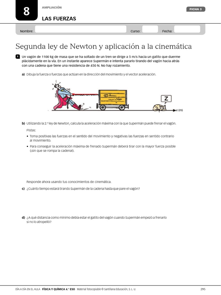 Fichas 2º Ly de Newton | PDF | Fuerza | Aceleración