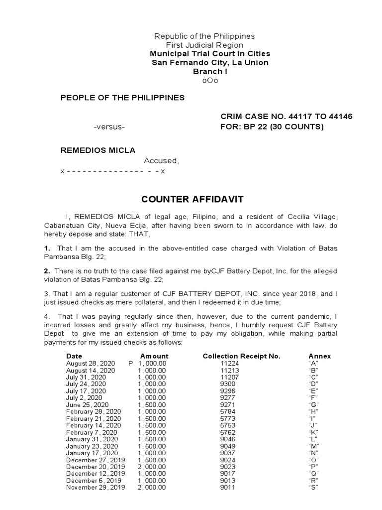 Counter Affidavit | PDF | Public Law | Judiciaries