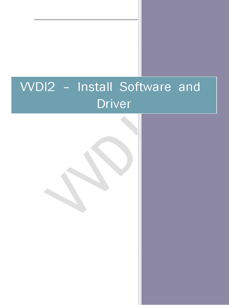 VVDI2 Software and Driver Installation Guide | PDF | Device Driver | Usb
