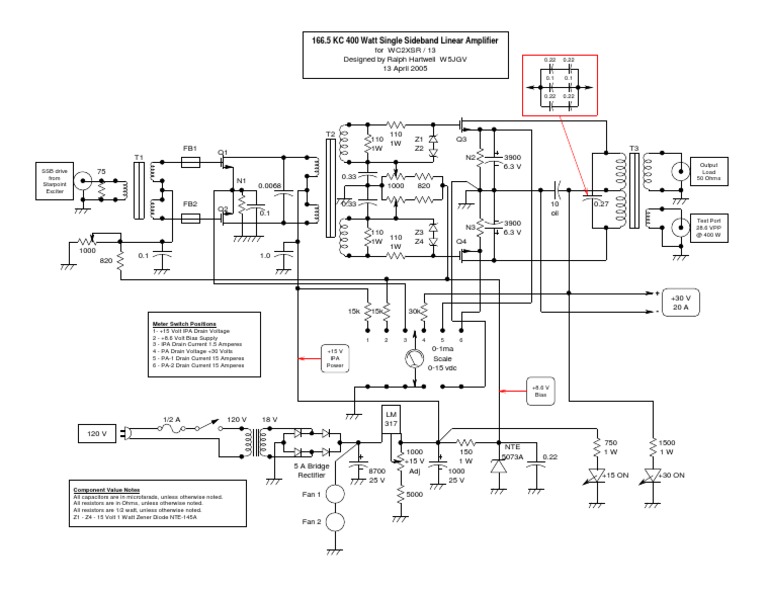 SSB Amp Diagram 400w IRFP460 | PDF | Volt | Rectifier
