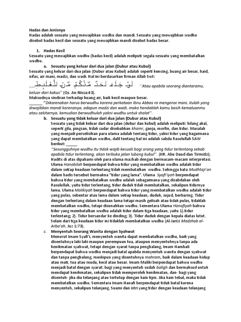 Hadas Kecil dan Besar dalam Islam | PDF