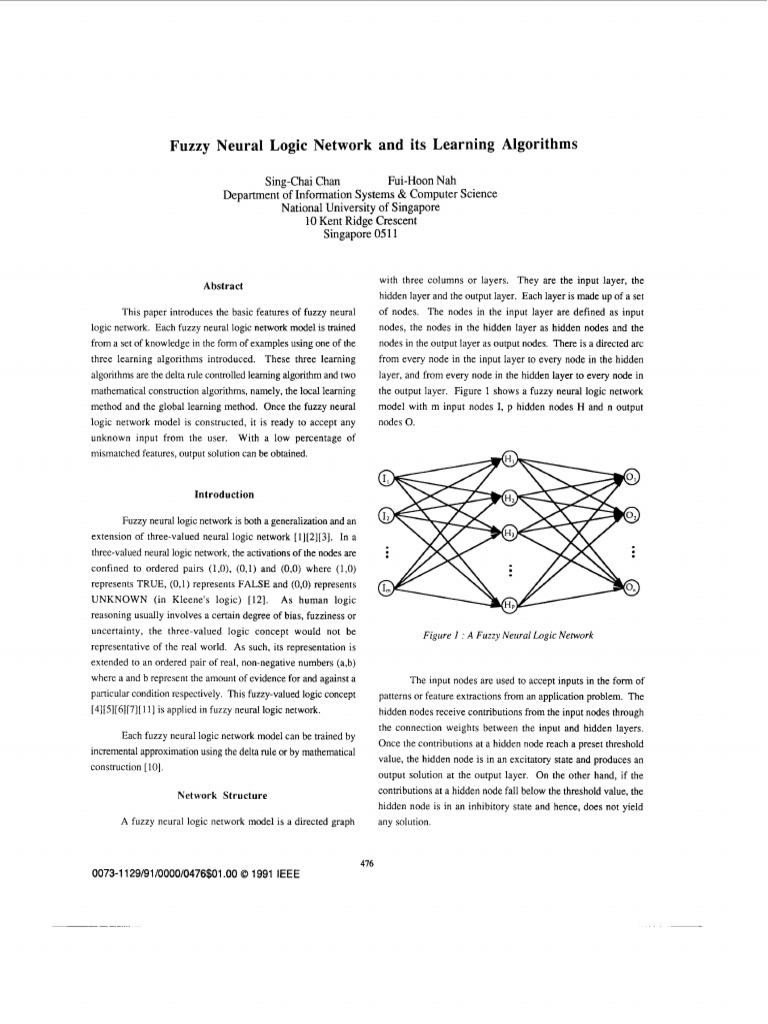 Fuzzy Neural Logic Network and Its Learning Algorithms | PDF | Fuzzy Logic | Machine Learning