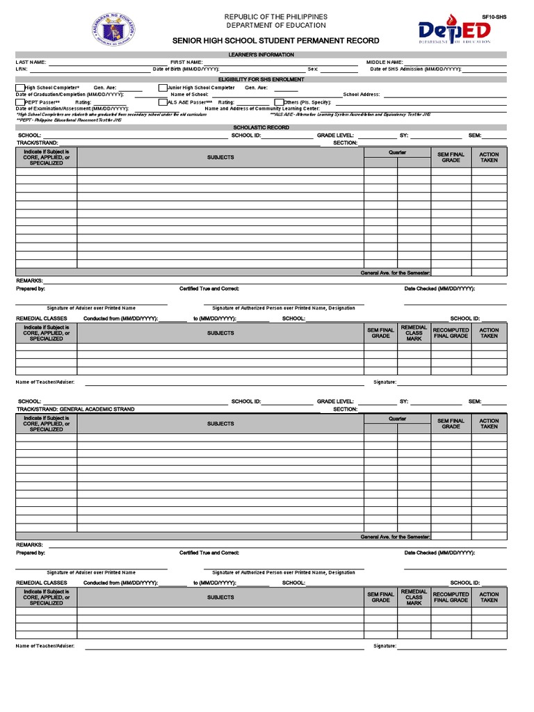 School Form SF 10 | PDF | Middle Schools | Schools