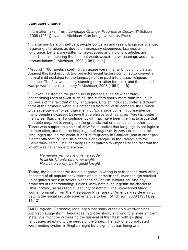 2 Language - Change - Assignment - Sociolinguistics Assignments | PDF ...