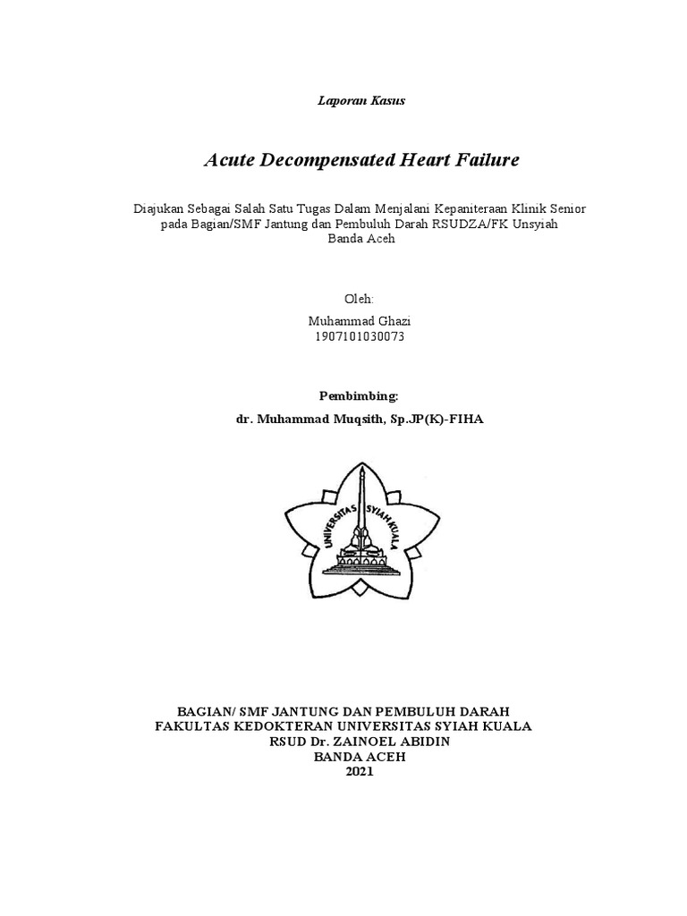 Laporan Kasus ADHF - Muhammad Ghazi | PDF