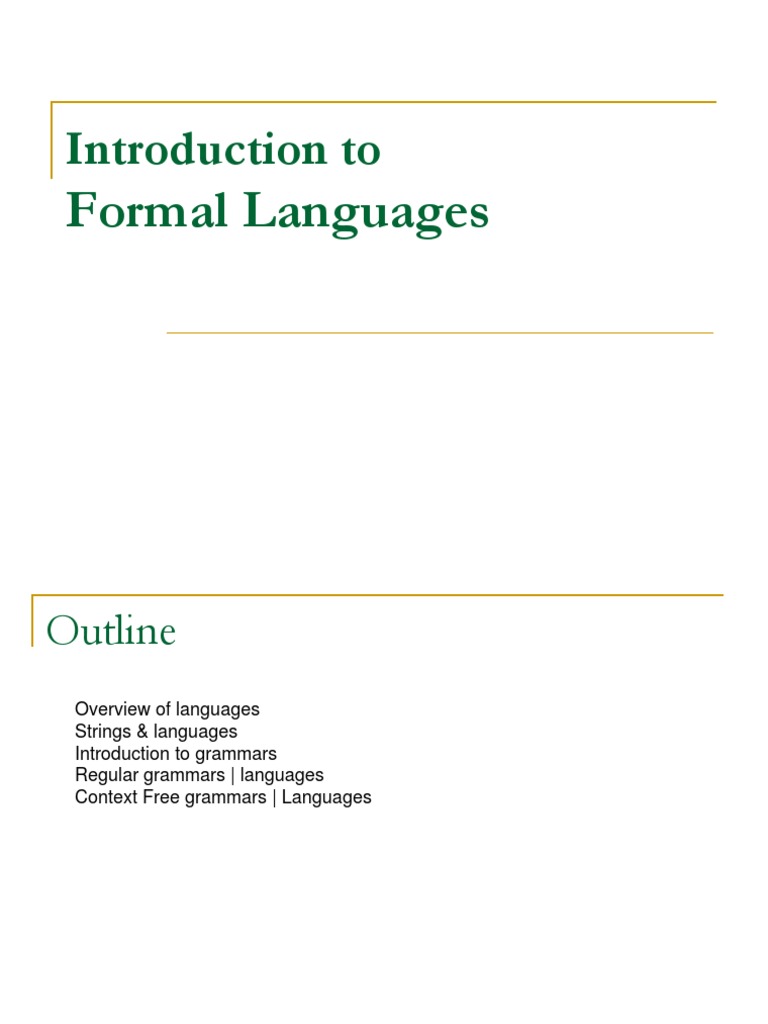 Intro. To Formal Languages | PDF | String (Computer Science) | Metalogic