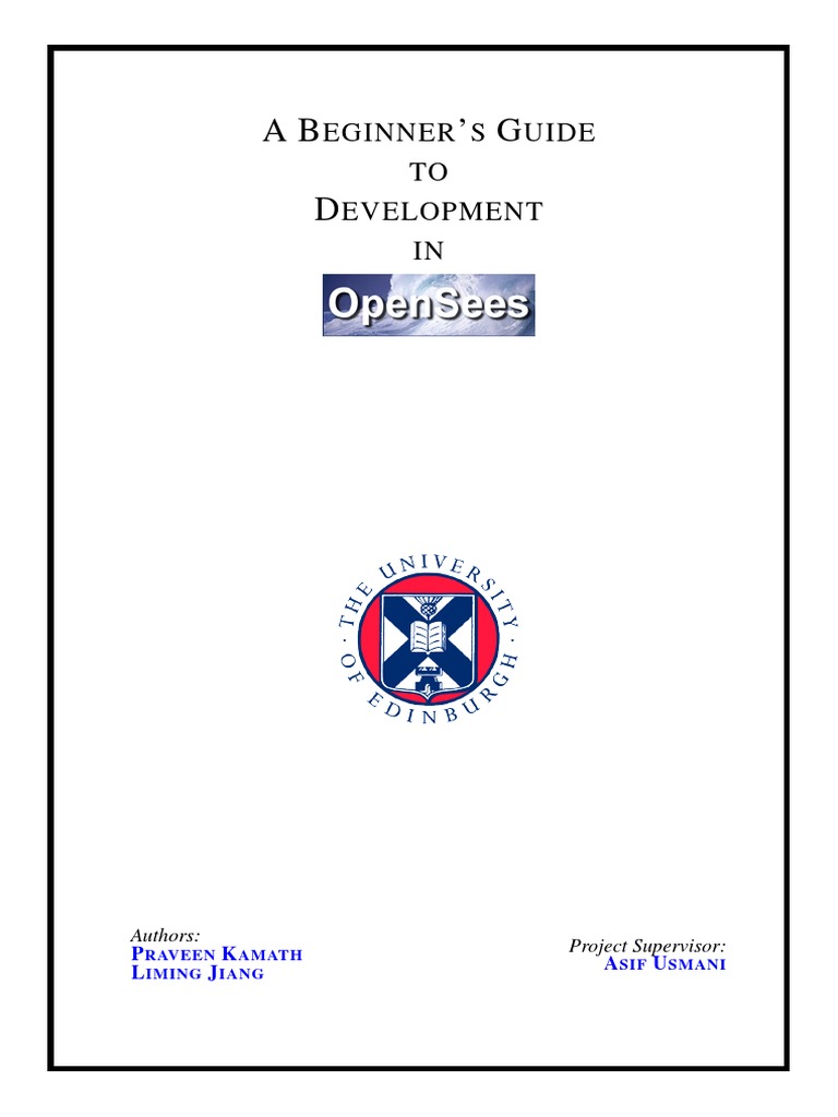 Beginner Guide To Development In Opensees Pdf Class Computer Programming Computer File 3479