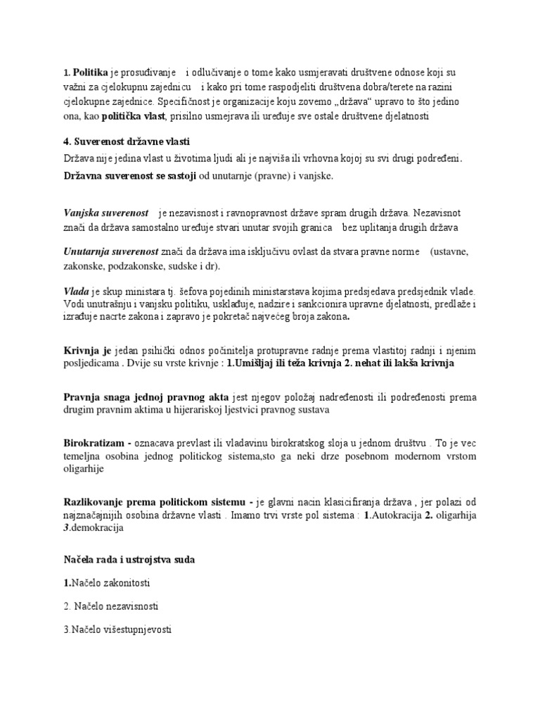 Osnove Drzave I Prava Ispit | PDF