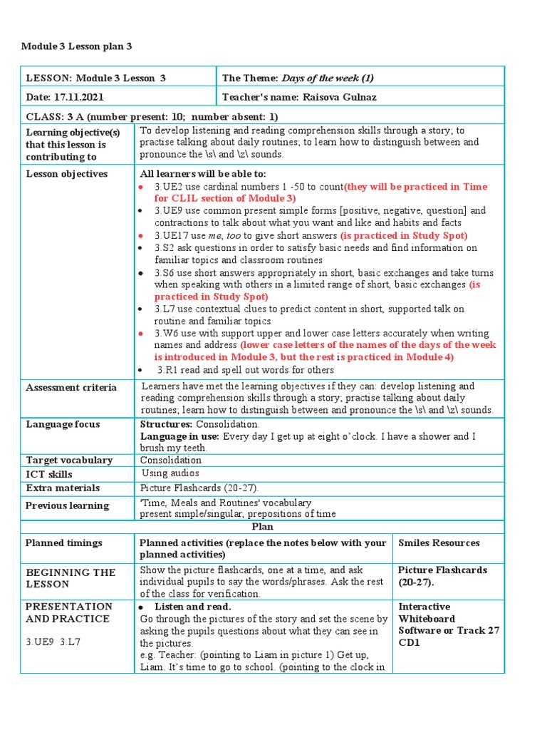 (They Will Be Practiced in Time For CLIL Section of Module 3) (Is ...