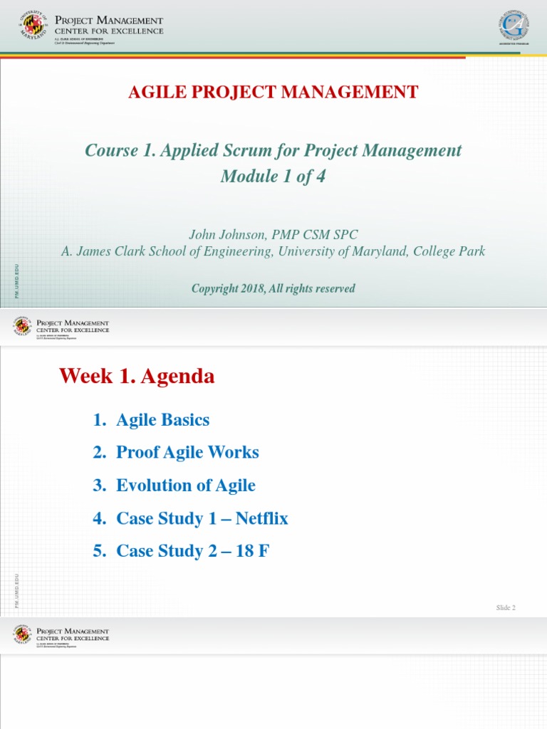 Course 1. Applied Scrum For Project Management Module 1 of 4 | PDF | Agile Software Development ...