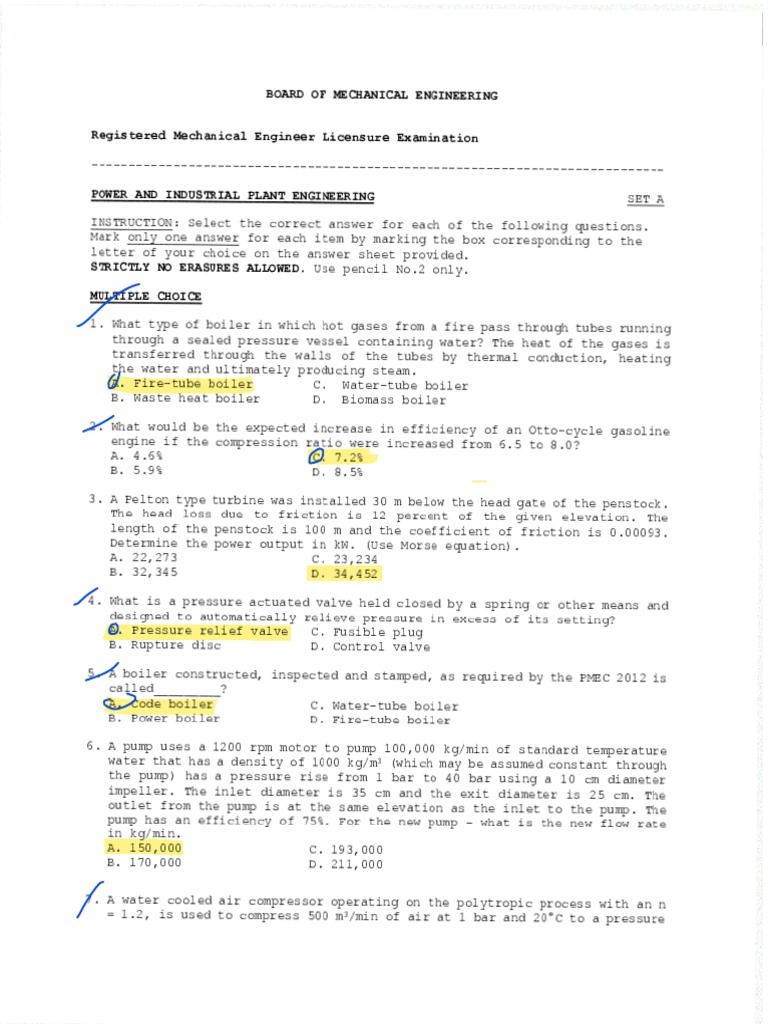 PIPE PAST BOARD EXAM | PDF