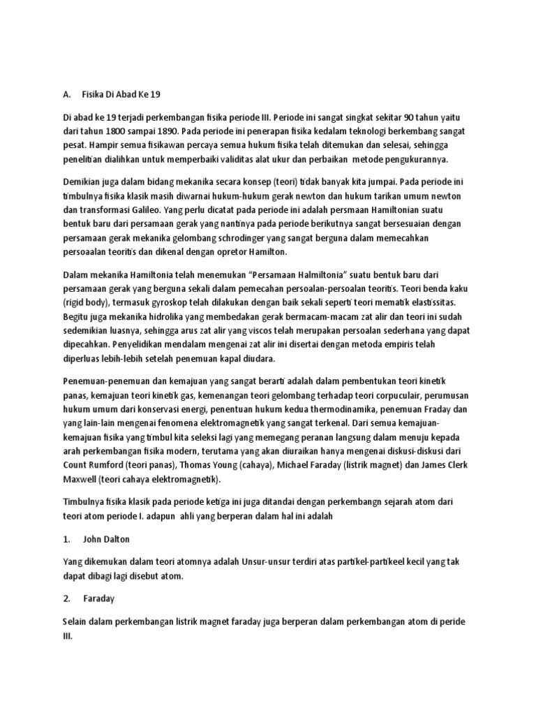 The Development of Classical Physics in the 19th Century | PDF