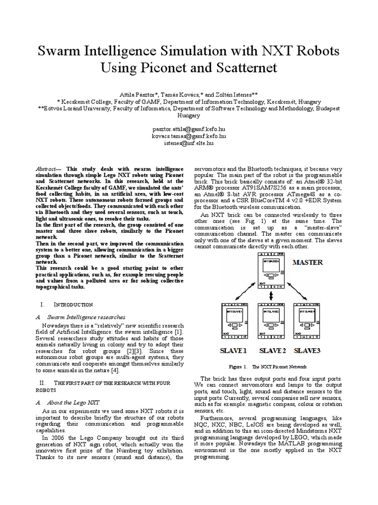 Swarm_intelligence_simulation_with_NXT_r | PDF | Bluetooth | Computing
