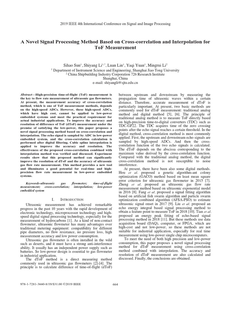 A Novel Signal Processing Method Based On Cross Correlation And Interpolation For Tof 6854