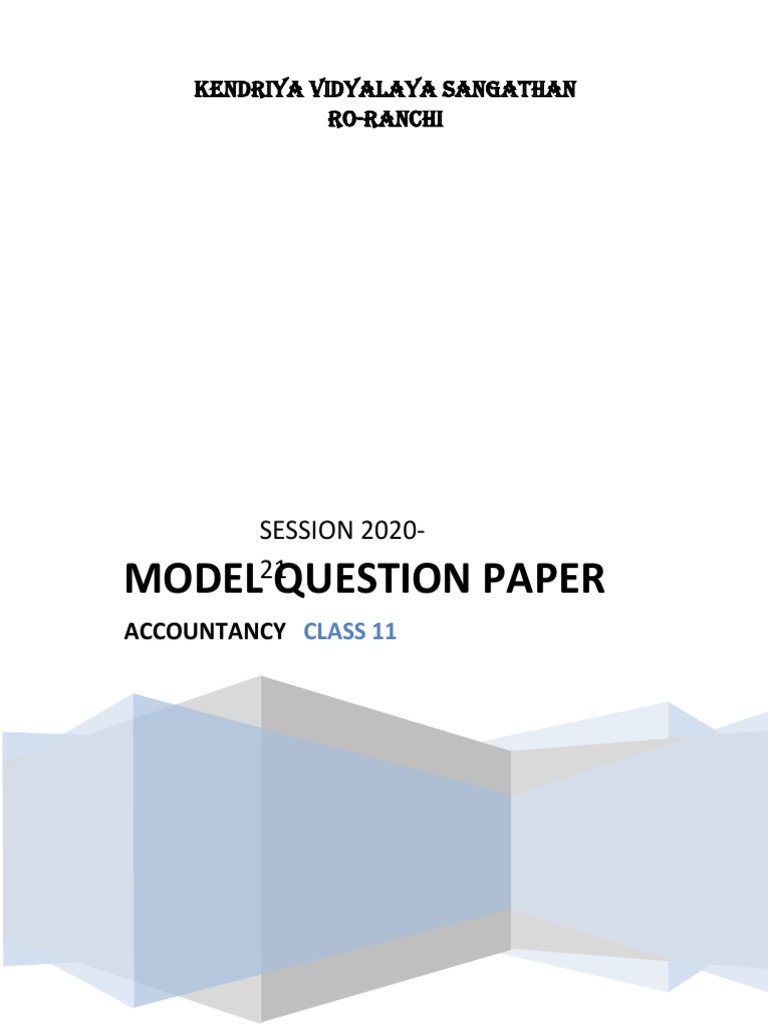 Model Question Paper Class 11 Accounts | PDF | Debits And Credits | Cheque