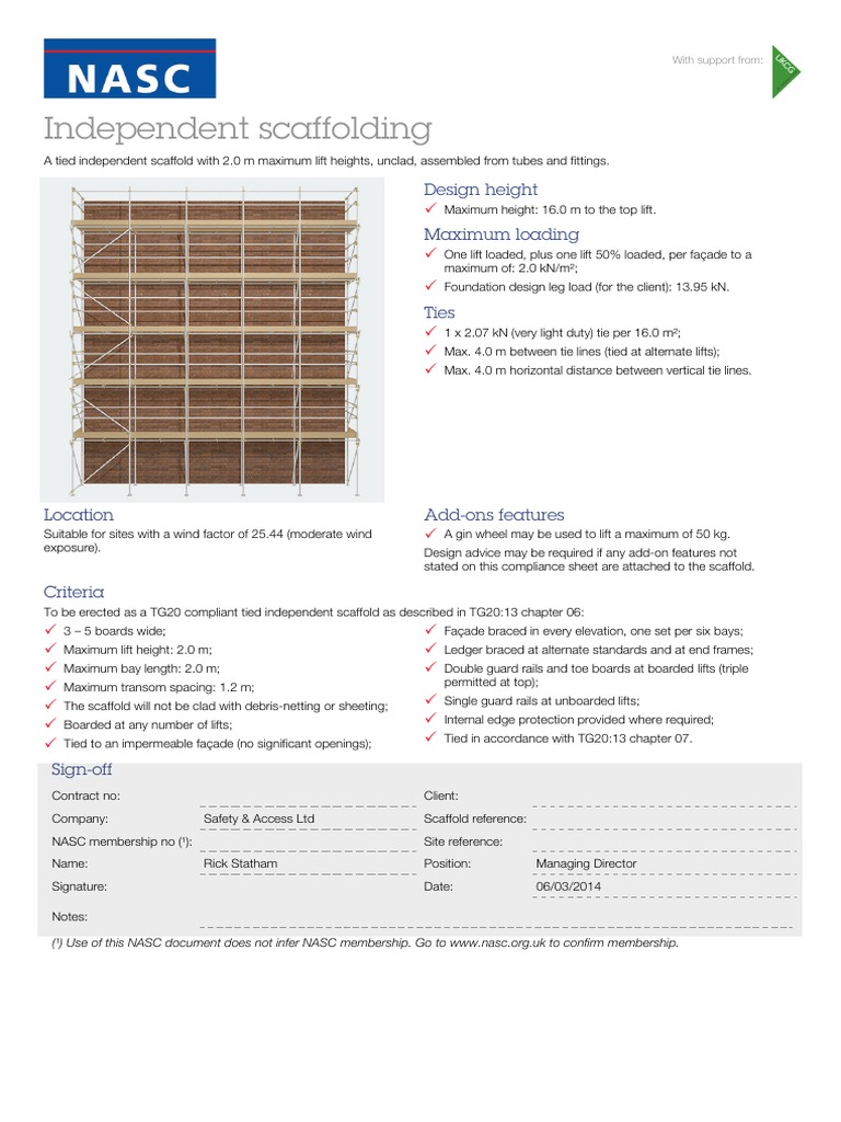 04 - Independent Scaffolding | PDF | Scaffolding | Economic Sectors