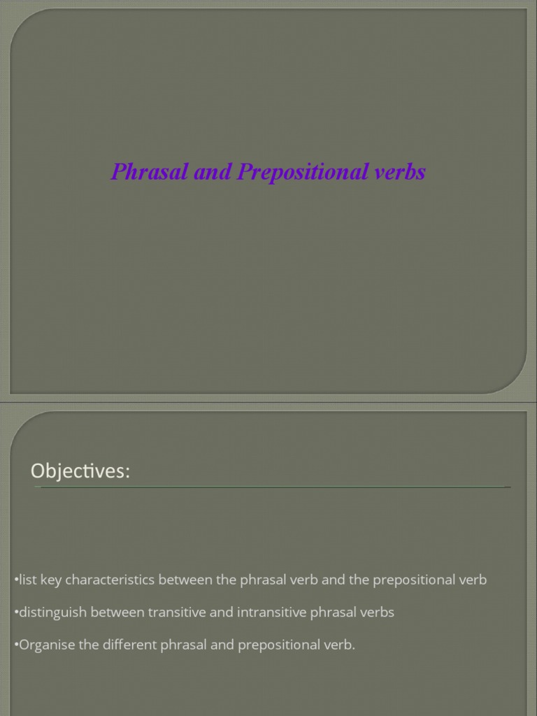 Phrasal and Prepositiona Verbs | PDF | Preposition And Postposition | Verb