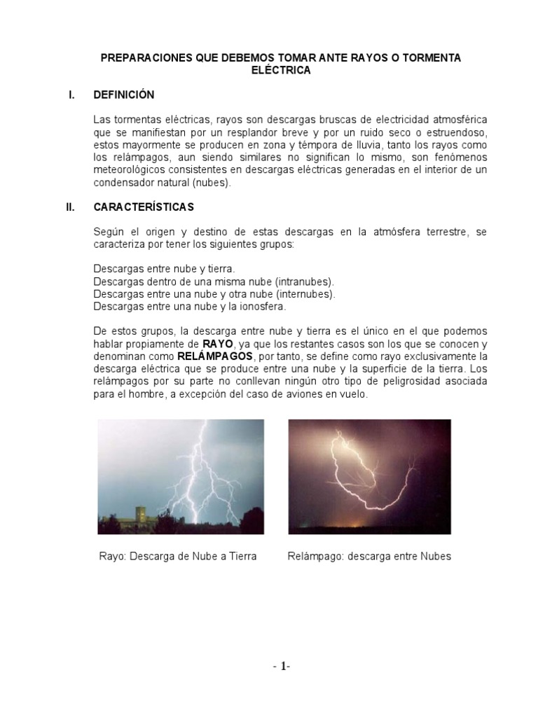 Preparativos ante rayos y tormentas eléctricas | PDF | Relámpago | Nube