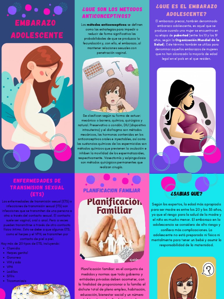 Triptico Embarazo | PDF | Infección transmitida sexualmente | Control de la natalidad