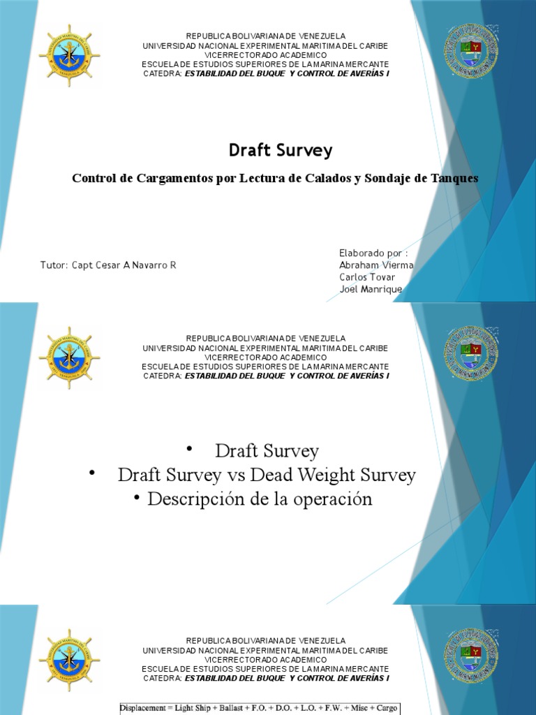 Curso de Draft Survey en Español | PDF | Construcción naval ...