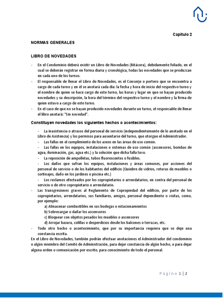 Capítulo 2 Normas Generales | Descargar gratis PDF | Condominio