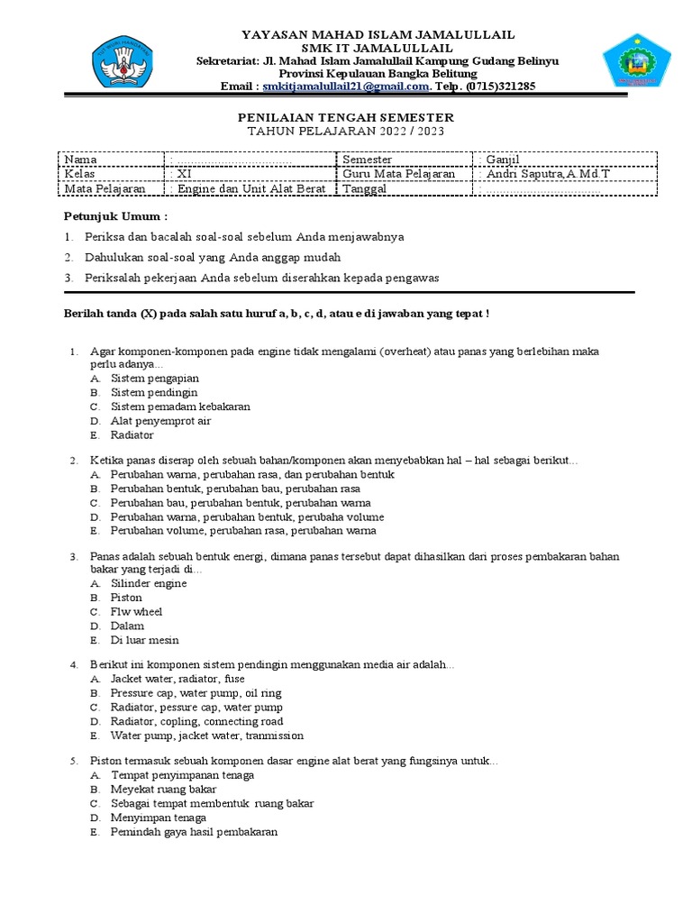 Engine Dan Unit Alat Berat Xi | PDF