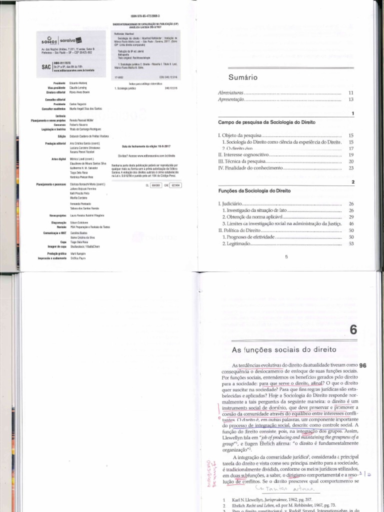 REHBINDER, Manfred. Sociologia Do Direito. | PDF