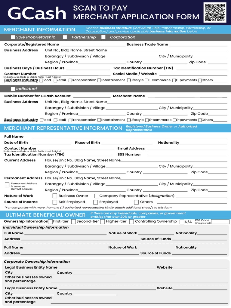 GCash Merchant Application Form v2 | PDF | Privacy | Fee