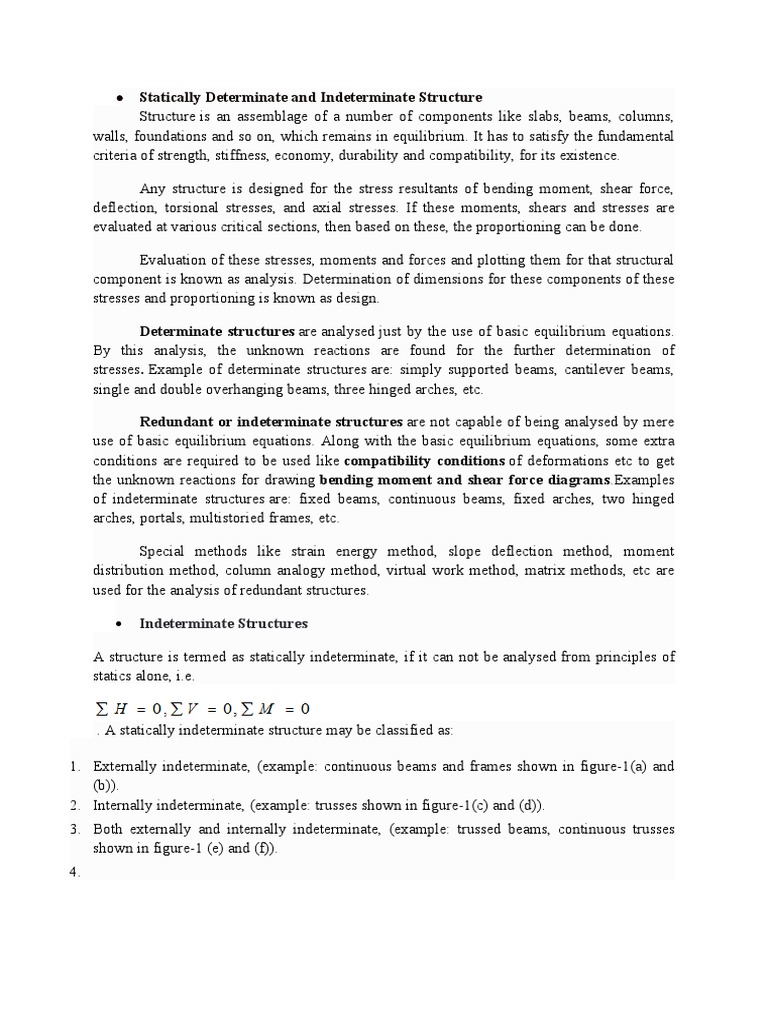 Determinate vs Indeterminate Structures | PDF | Bending | Stress ...
