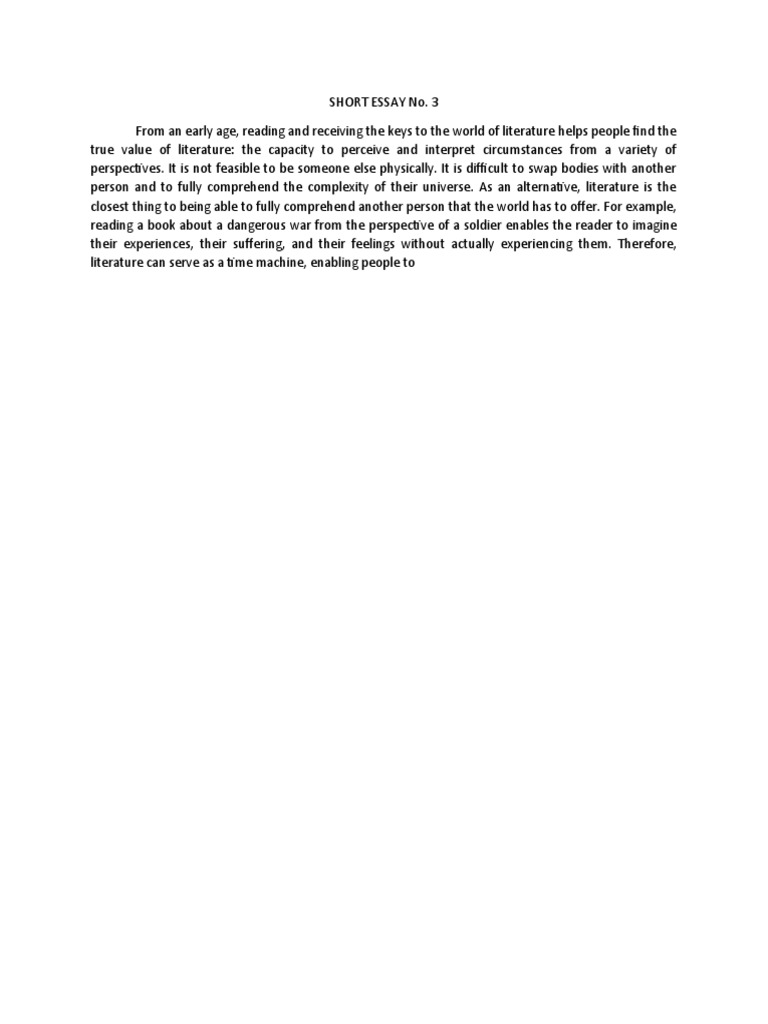 Short Essay No. 3 | PDF