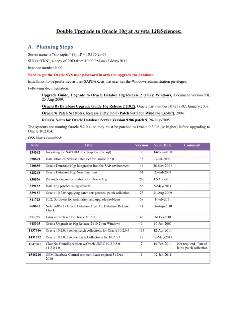 Oracle 10g Upgrade | PDF
