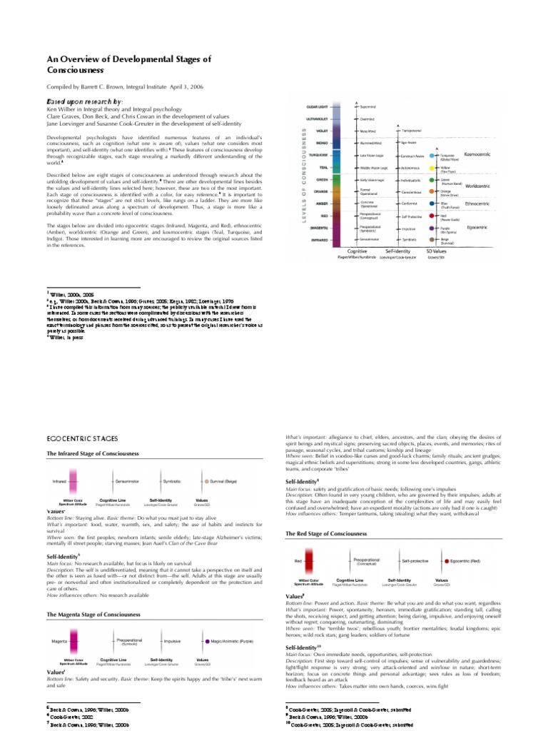 Overview of Developmental Levels | PDF | Consciousness | Psychology