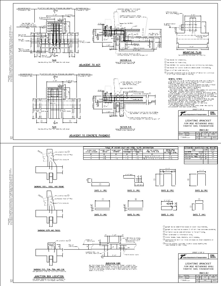 Light Pole On MSE Walls Details-Texas | PDF | Building Engineering ...