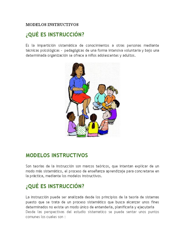 Modelos Instructivos | PDF | Aprendizaje | Evaluación