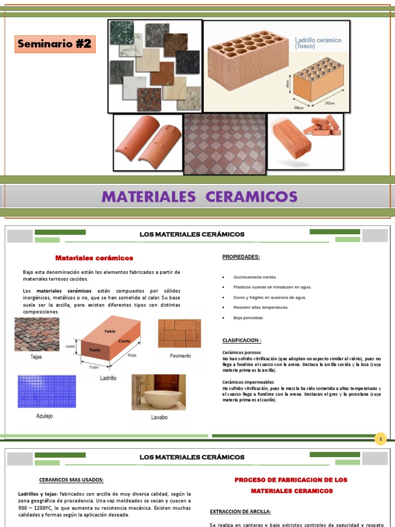 Seminario #2 Materiales Ceramicos | PDF | Porcelana | Cerámica