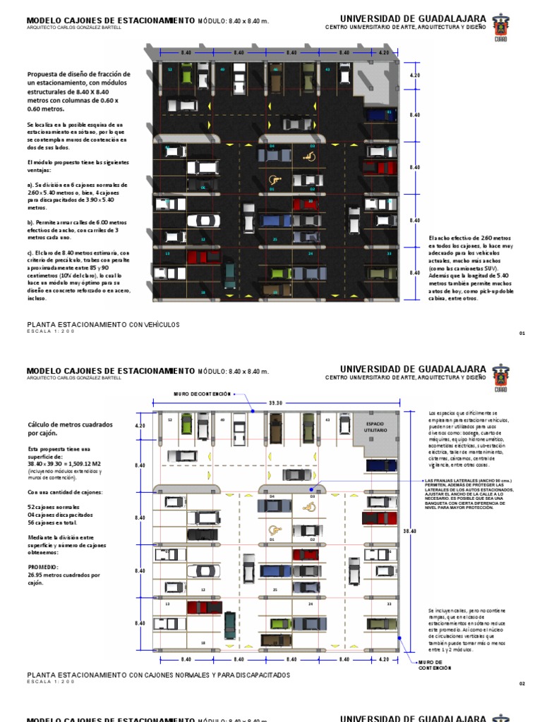 Cajones Estacionamiento Concepto-01 | PDF | Estacionamiento | Perspectiva (Gráfica)