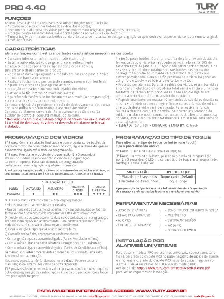 Manual Tury Pro4.40 4.46 Rev.02 | PDF | Bens manufaturados