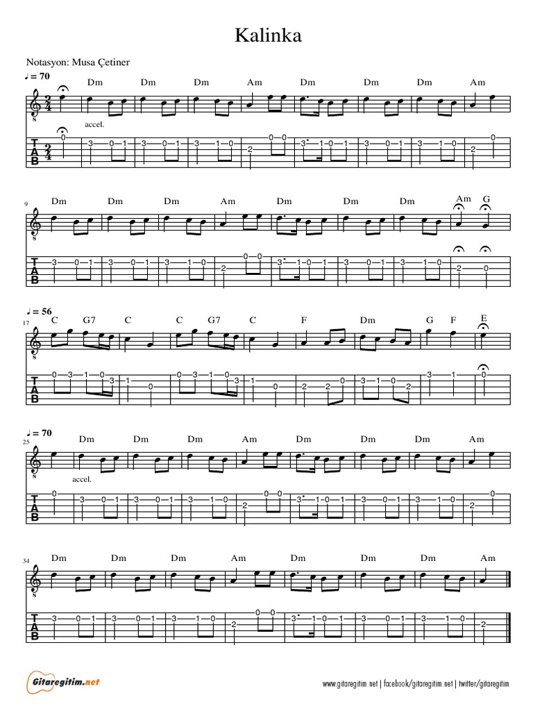 Kalinka Sheet Music for Various Instruments | PDF