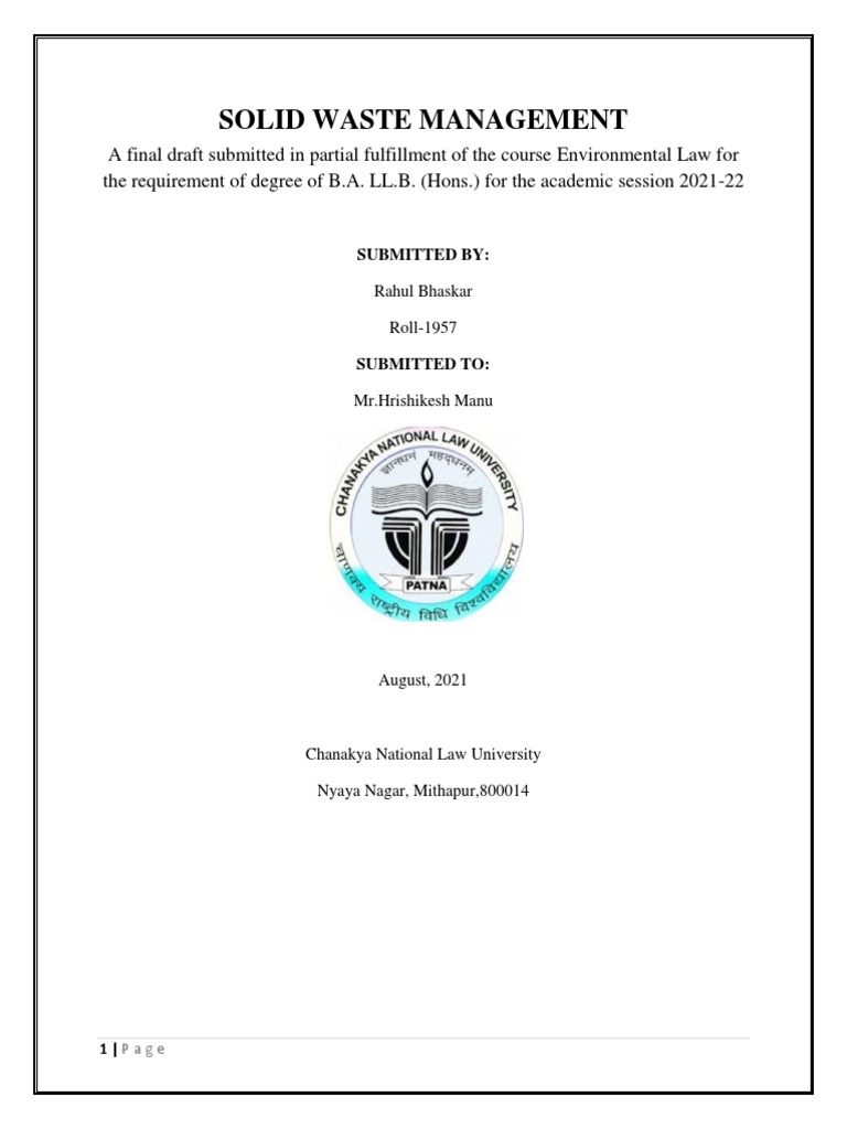 Solid Waste Management | PDF | Waste Management | Waste