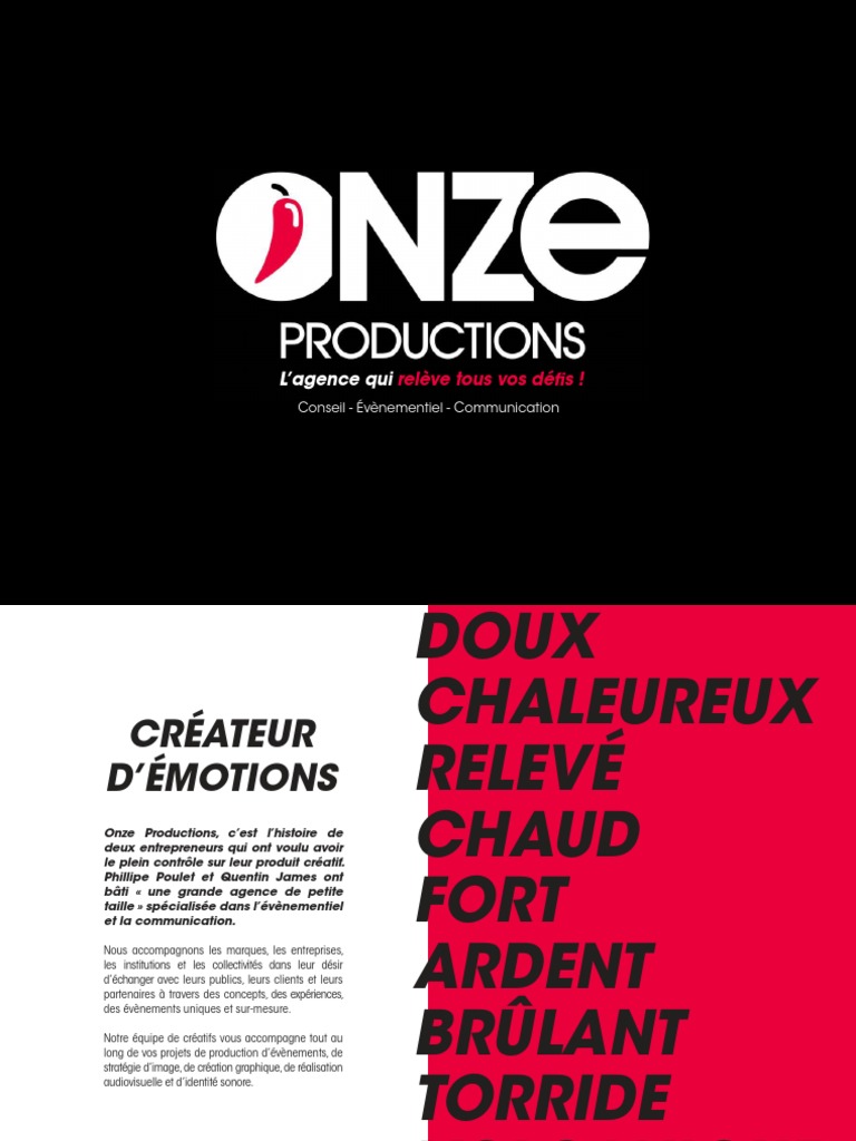 Onze Productions Plaquette de Presentation 2021 | PDF | Marque | Logos