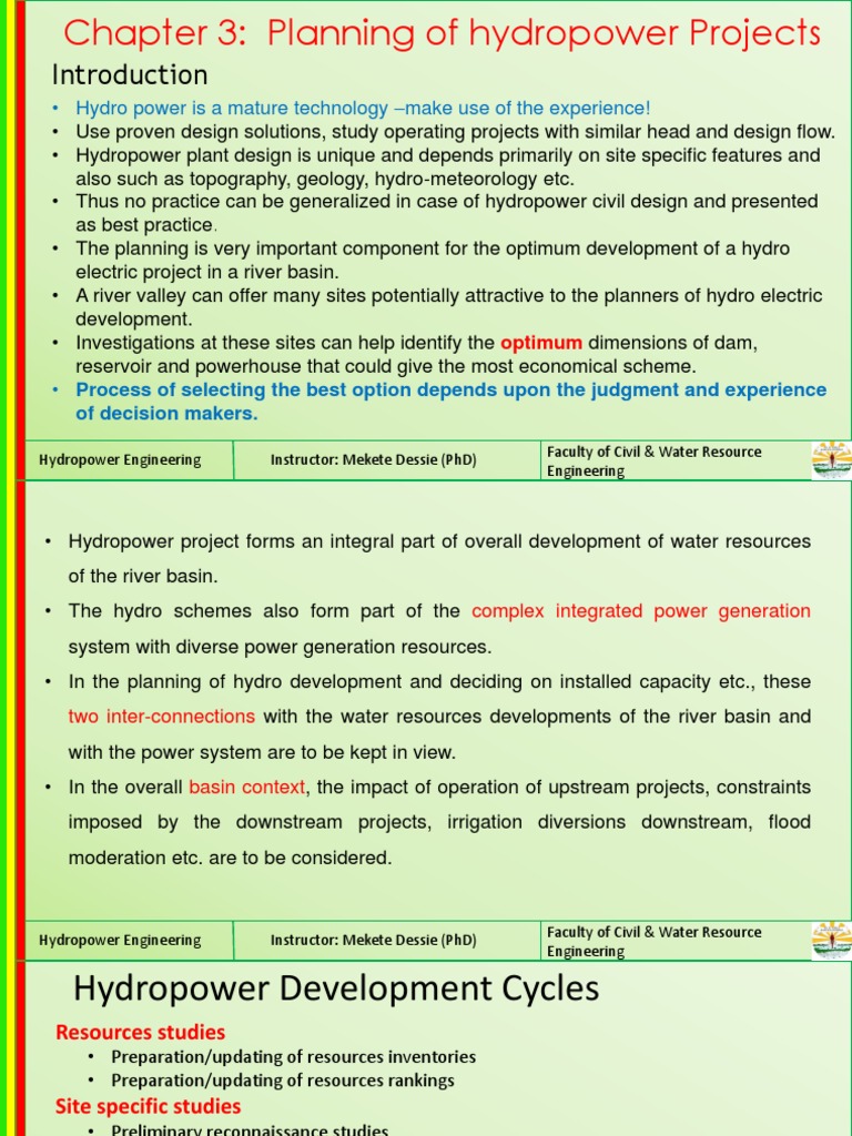 Chapter 3 Hydropower Development | PDF | Hydroelectricity | Drainage Basin